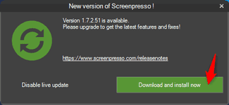 How to update to the latest version of Screenpresso?